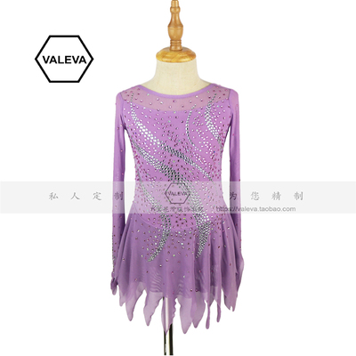 VALEVA花样滑冰表演服长袖闪亮
