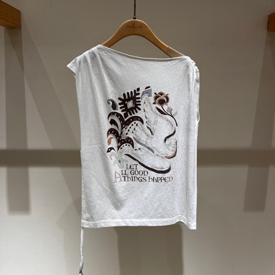 MSLAN新款无袖斜肩印花T恤2026年夏季商场同款专柜正品MIBT205