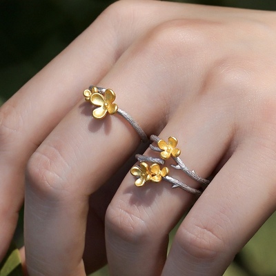 桂花戒指戒指999原创设计