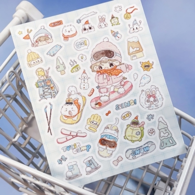 potato bb原创 冬日滑雪 贴纸手帐拼贴素材可爱百搭