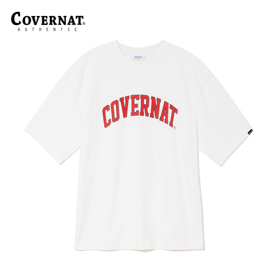 Covernat韩国潮牌短袖T恤男女logo印花宽松圆领上衣CO0000ST02