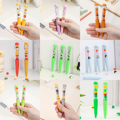 创意叠叠乐中性笔可爱卡通黑色学生签字水笔高颜值少女心diy文具