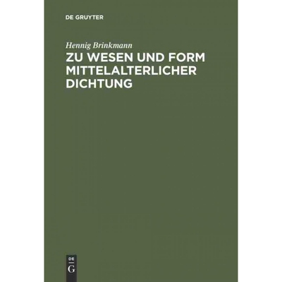按需印刷DEG Zu Wesen und Form mittelalterlicher Dichtung[9783484103665]