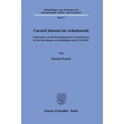 预订不退不换德语 Carried Interest im Arbeitsrecht.:Insbeso