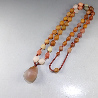 [手工原创]天然戈壁玛瑙挂件原石项链阿拉善彩玉女款吊坠楼叔孤品