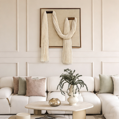 柔缕|禅意原木手工编织流苏壁挂侘寂风艺术装置家居墙面装饰