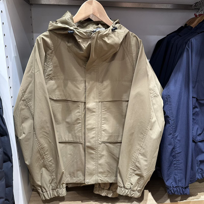 uuu男女装防风连帽外套夹克2026春秋宽松防水工装冲锋衣482213