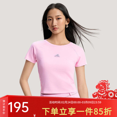 阿迪达斯女款修身短袖T恤