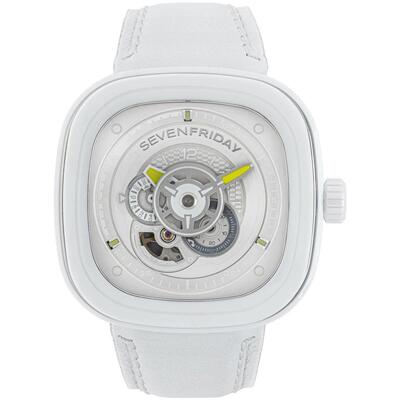SevenFriday七周五P1C-04男士方形镂空自动机械腕表