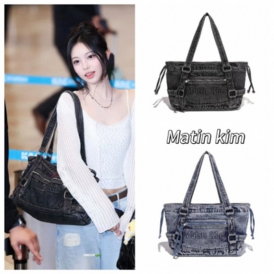 韩国matinkim复古水洗牛仔布包