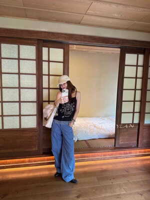 AKSKYLAN夏季阔腿休闲工装裤女