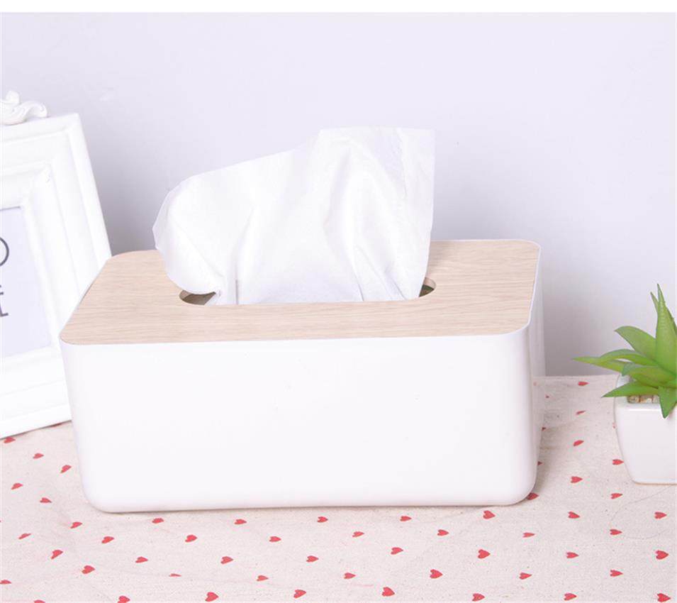 Buy desktop oak paper towel box creative living room paper towel box ...