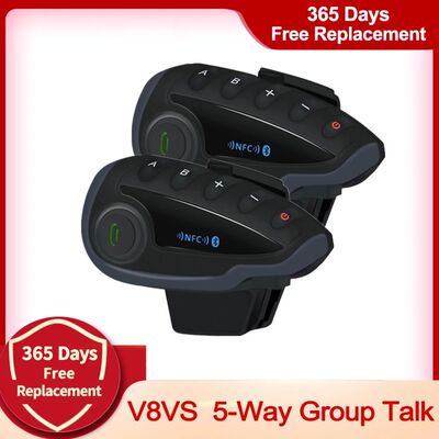 V8 VS Intercom Waterproof 5-Way Group Talk Bluetooth Motorcy