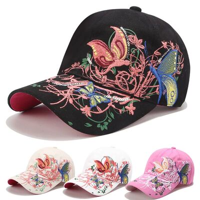 Korean-Style Sequin Embroidered Butterfly Embroidered Baseba