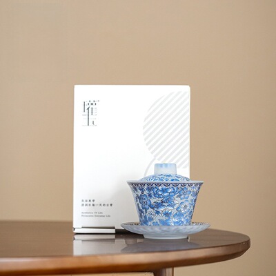 瓘玉繁花似锦水晶玻璃盖碗中式耐高温泡茶碗家用功夫茶具礼盒装