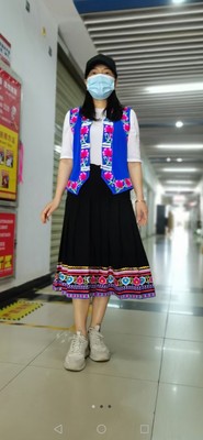 新款楚雄牟定彝族裙子左脚舞跳脚云南少数民族跳脚服装