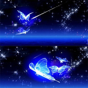 LED大屏幕视频素材 演出舞台 婚庆背景流星蝴蝶唯美星空VJ素材