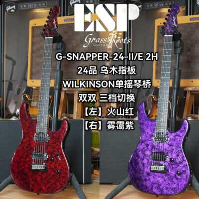 ESP电吉他Grassroots草根系列G-SNAPPER-II/E 雾霭紫火山红电吉他
