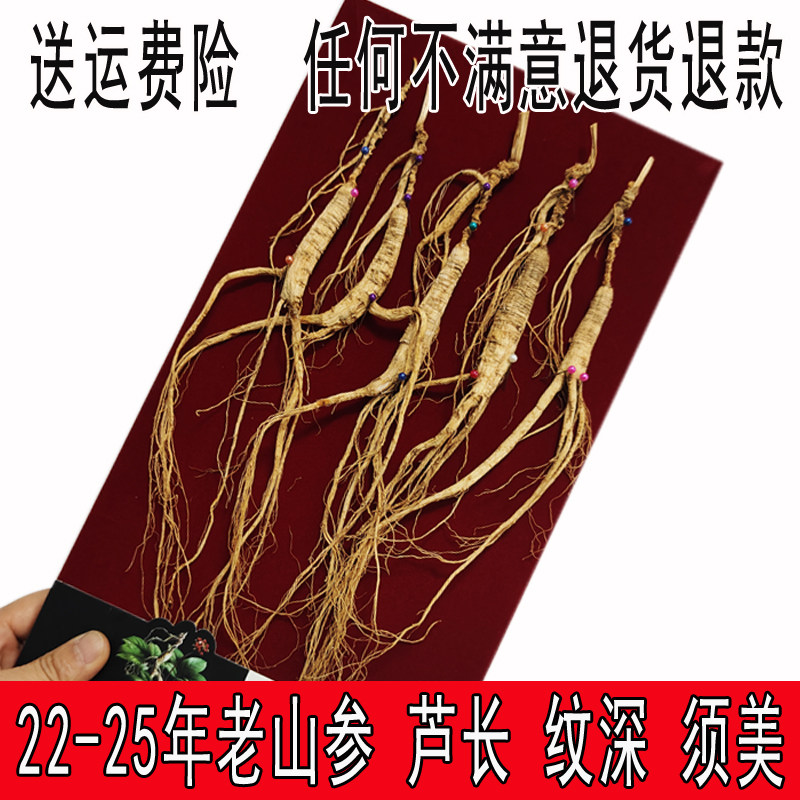 22-25年长白山人参人叁整枝山参非野山参林下东北正品泡酒干参