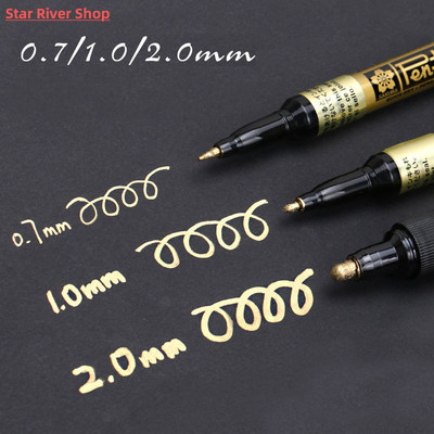 Silver Gold Permanent Metallic Marker Pens 0.7/1.0/2.0mm Stu