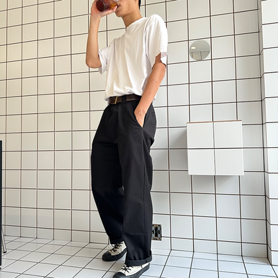 美式高腰直筒休闲滑板长裤工装耐