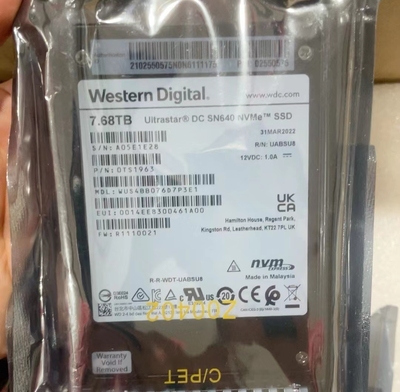 西数sn655 7.68t u.2 nvme固态硬盘 全新