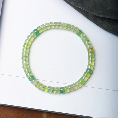 天然葡萄石色玛瑙直切手链