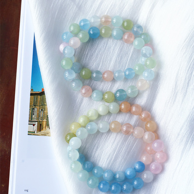 天然摩根石圆珠渐变色款手链