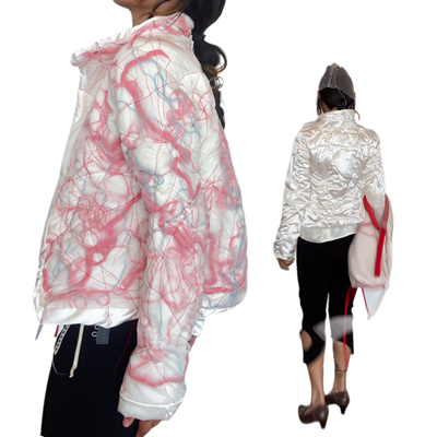 STAINFACE原创设计感小众感真丝羊驼绒夹棉棉服保暖外套