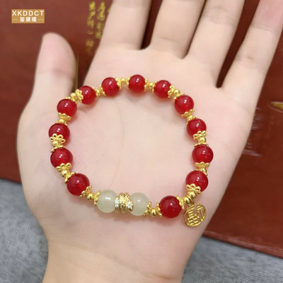 XKDDCT新款红手链女福牌小巧精