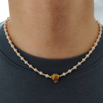 万迪男士珍珠项链中古百搭时尚