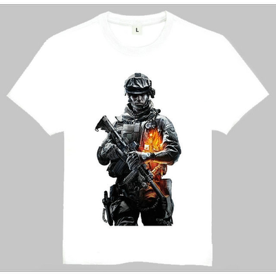 battlefield 3 T-shirt 战地3 T恤 欧美潮流T恤 白色游戏T恤