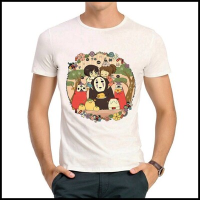 spirited away T-shirt 千与千寻 T恤 白色 动漫T恤 无脸男 男女