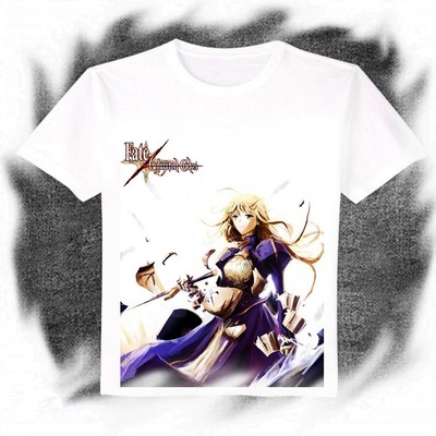 Fate/Unlimited Codes Saber/吾王 动漫周边白色长短袖t恤