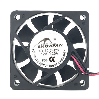 SNOWFAN Y-Y 6015H12S 6015 12V 0.25A 6厘米 3线CPU 散热风扇