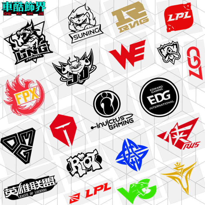 LOL英雄联盟LPL战队FPX IG RNG TES SN JDG EDG汽车OMG行李箱贴纸_虎窝淘