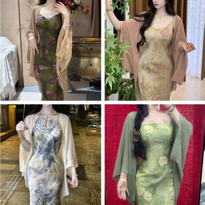 LHMknk1画报夫人原创乔其纱高级禅意纱纱短外套慵懒外套合集