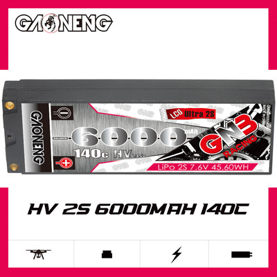 GNB高能6000mAh 2S 7.6V 140C HV遥控RC模型1/10越野车动力锂电池