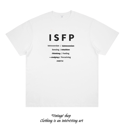 ISFP mbti16人格印花趣味创意小众设计男女情侣t恤夏季半袖短袖