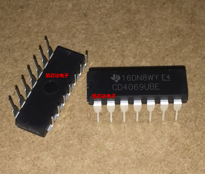 全新原装 TI德州CD4069UBE DIP-14封装 CMOS六非门 进口正品 现货