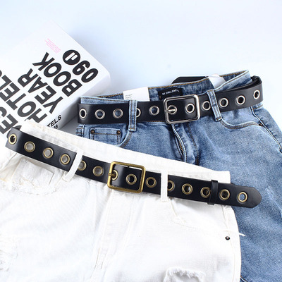 休闲百搭腰带男女通用牛仔裤时尚装饰chis裤带鸡眼皮带