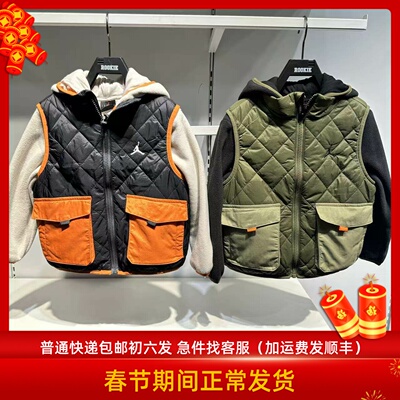 JORDAN儿童套装休闲绒外套棉马甲