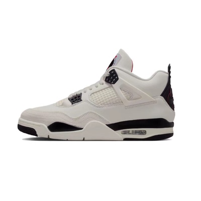 AJ4白黑红男款中帮复古篮球鞋