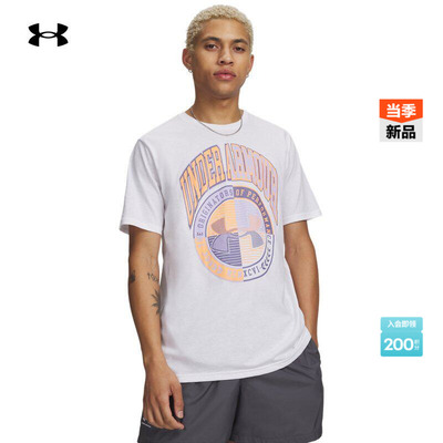 安德玛官方UA春夏Varsity Crest男子宽松运动休闲短袖T恤6009249