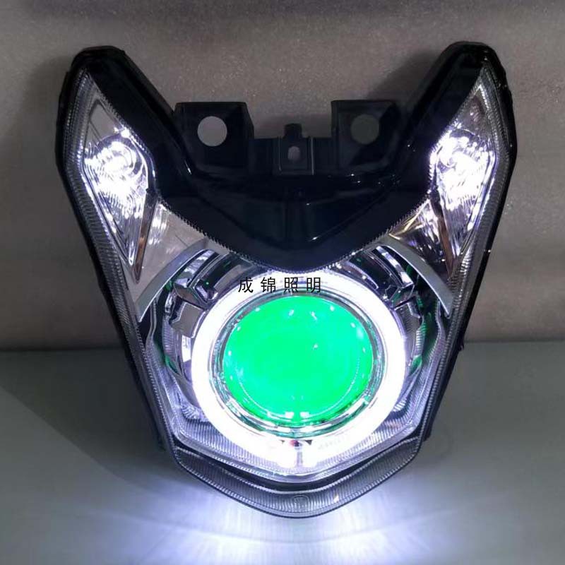 适用豪爵DKS150大灯总成改装天使眼LED双光透镜未来战车HJ150-21_虎窝淘