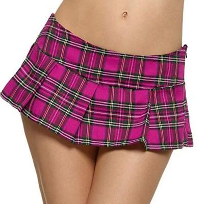 Women's mini pleated plaid mini skirt女式迷你百褶格子超短裙