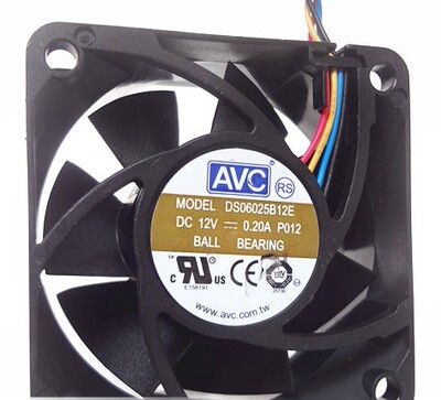 AVC 6025 12V 0.20A 6CM/厘米 4线温控 静音 机箱风扇DS06025B12E