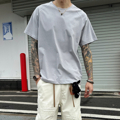 明线冰丝薄款运动修身短袖T恤