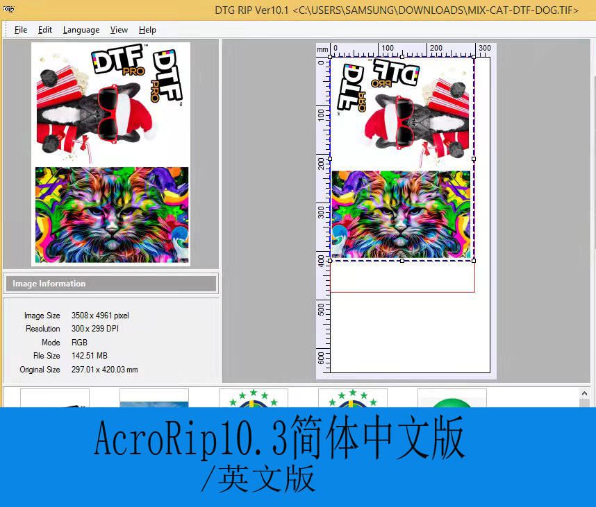 柯式白墨烫画卷材软件UV白彩同出ACRO RIP 10.3打印控墨DTG热转印_虎窝淘