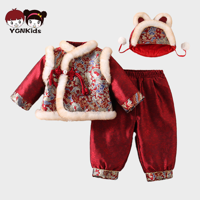 拜年服男童冬装汉服周岁男宝礼服